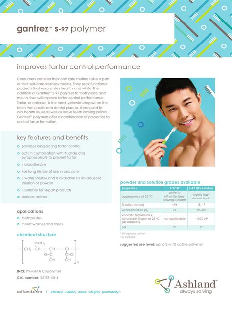 Gantrez S Polymer Tartar Control Sell Sheet Pdf
