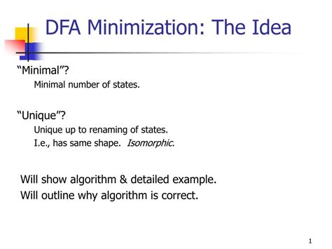 PPT DFA Minimization The Idea PowerPoint Presentation Free Download ID 452403