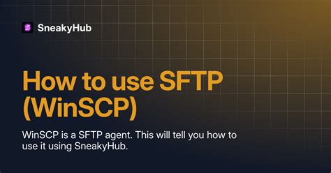 Use Sftp Winscp Sneakyhub