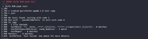 Docker No Tests Found Exiting With Code 1 Run With