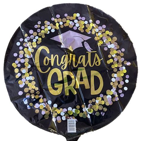 Balloons Mylar Graduation 18 Congrats Grad Black Groton