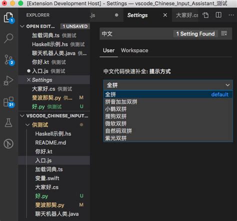 【反馈】添加对其他输入法的支持 · issue 4 · program in chinese vscode chinese input