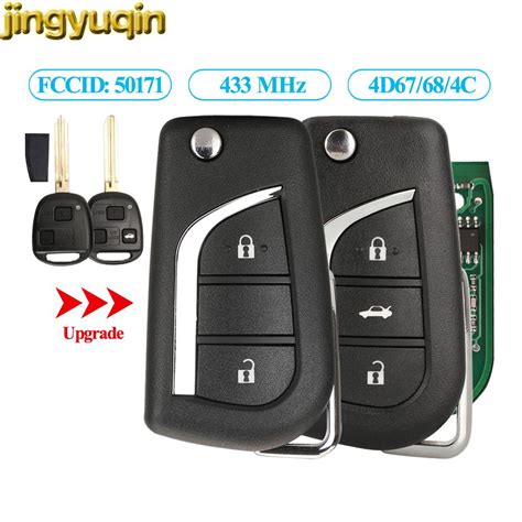 Jingyuqin Upgrade Remote Car Key Fob 4d67 68 4c Chip 433mhz 50171 For Toyota Prius 2 Hilux
