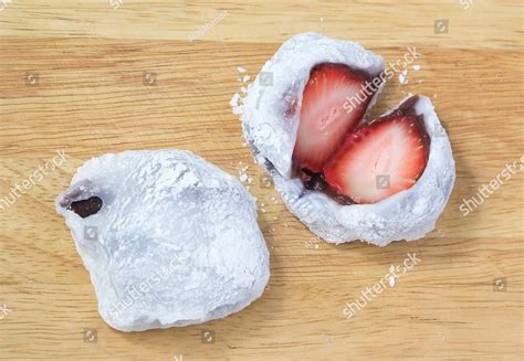 Japanese Traditional Dessert Strawberry Mochi Ichigo Daifuku Or