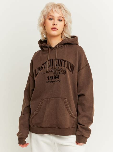 Худі оверсайз жіноче Tally Weijl Sswcoaly5 Uz Xs Коричневе 7612950013431 Брендовий одяг