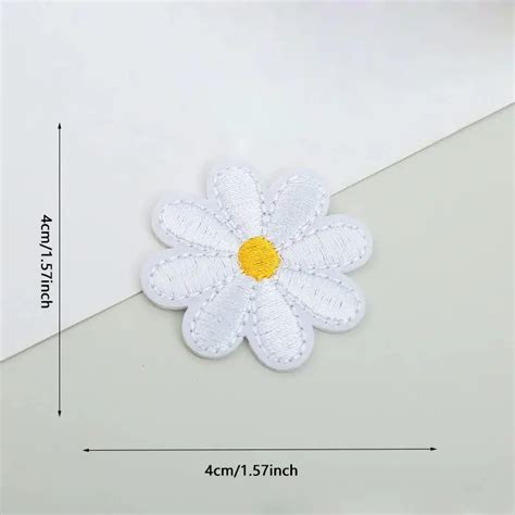 40枚 デイジー刺繍布ステッカー デイジーパターンパッチ 花刺繍布ステッカー 手作り Diy パッチステッカー 4 C Temu Japan