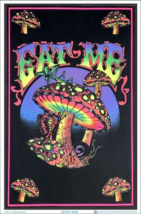 Mushroom Black Light Posters