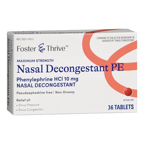 Foster And Thrive Maximum Strength Nasal Decongestant Pe Phenylephrine