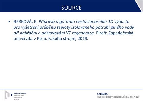 Berková E Algorithm Of Unsteady 1d Calculation For Feed Water Temperature Analysis In