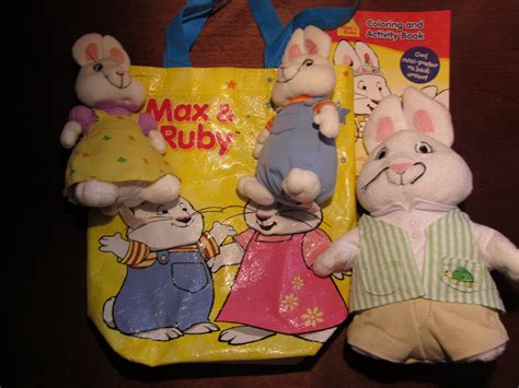 Plush Max And Ruby Bunny Rabbits Coloring Book And Carrying Bag