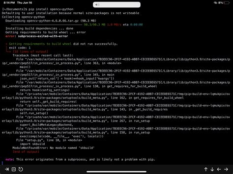 Pip Install Opencv Issue Holzschu A Shell Github