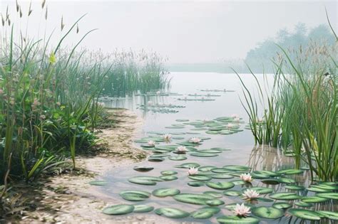 Premium Photo Wander Along The Serene Octane Render K Lakeside Generative Ai