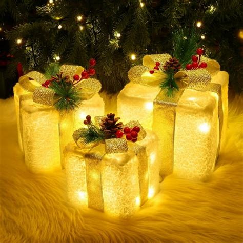 Aship Christmas Lighted T Boxes Lighted Presents With 60 Lights 8