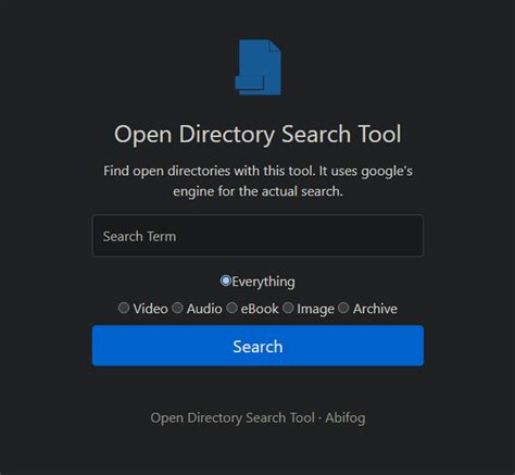 Open Directory Search Tool It Does Exactly What It Says