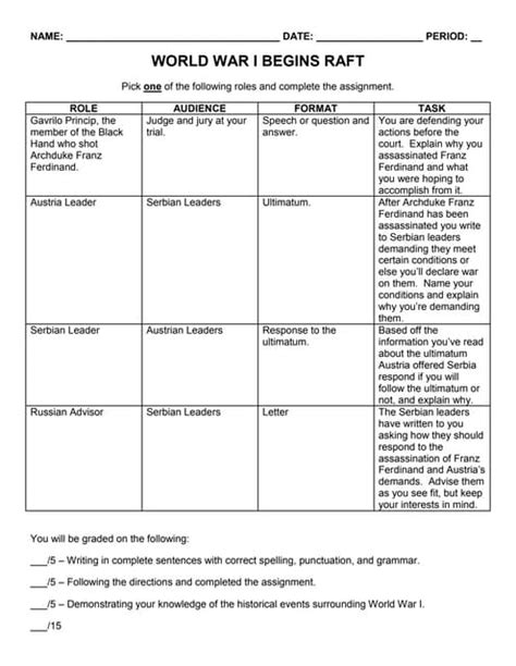 World War Ii Unit Assignments Pdf