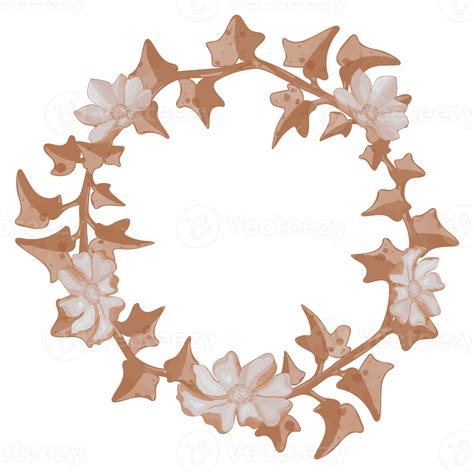 Moldura De Flores Secas Em Aquarela Clipart De Flora Marrom 11461027 Png