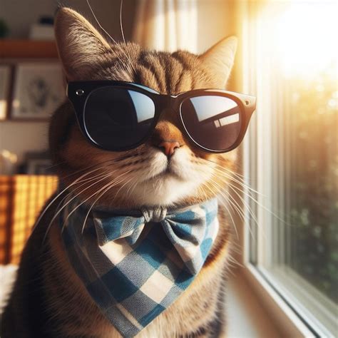 Premium Photo A Cat Wearing Sunglasses