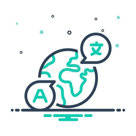 Mix Icon For Foreign Language Language And Speaking Stock Vector