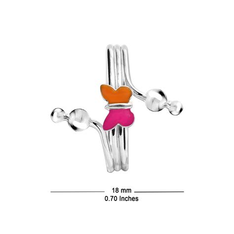 Buy 925 Sterling Silver Enamel Butterfly Toe Ring For Women Truesilver