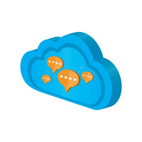 3d Cloud Computing Icon With Bubble Chats Stock Vector Illustration Of Chat Security 146964740