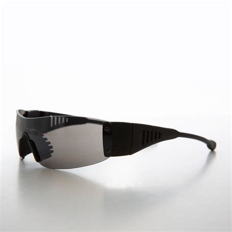 Sporty Wrap Around Shield Mono Lens Sunglass Wolf Sunglass Museum