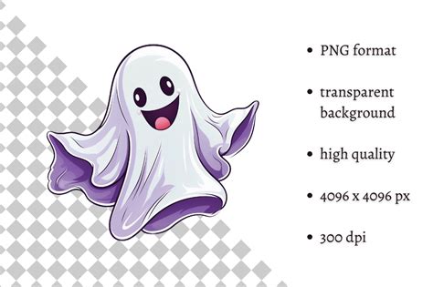 Cute Halloween Ghost Png Clipart Graphic By Mashmashstickers · Creative