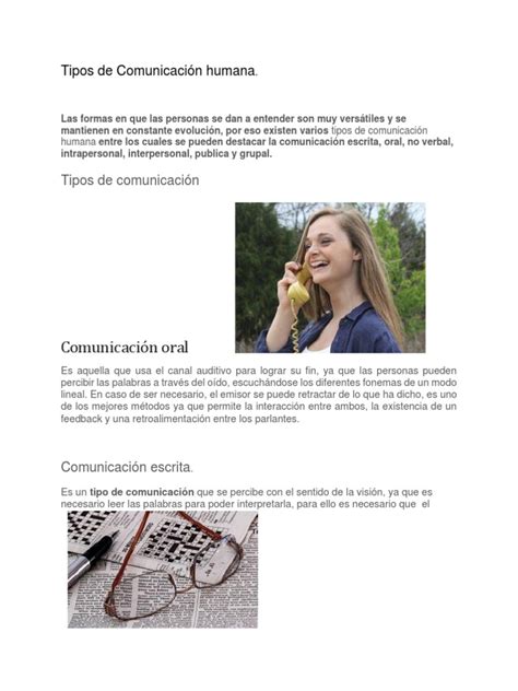 Clasificacion De La Comunicacion Humana Pdf