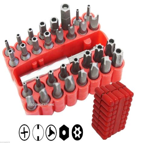33pc Security Tamper Proof Torq Torx Hex Bit Set Includes 2 1 2 Magnetic Holder EconoSuperStore