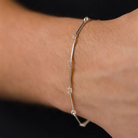 Pulseira Masculina De Prata 925 Palito Liso CODE Brincos Masculinos