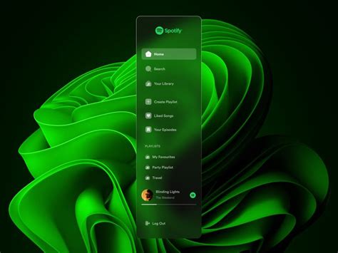 Spotify Sidebar Navigation Glass Navigation Spotify Glass