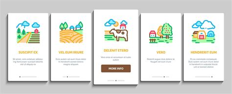 Farming Landscape Onboarding Elements Icons Set Vector 17350386 Vector Art At Vecteezy