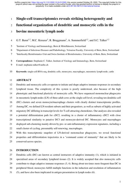 PDF Single Cell Transcriptomics Reveals Striking Heterogeneity And