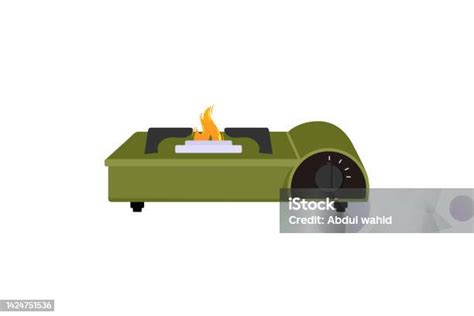 휴대용 가스 렌지 흰색 배경에 고립 된 평면 일러스트 벡터의 아이콘 기호 가열장치에 대한 스톡 벡터 아트 및 기타 이미지 가열장치 관광 그래픽 프린트 Istock
