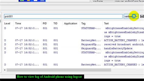How To View Log Of Android Phone Using Logcat Youtube