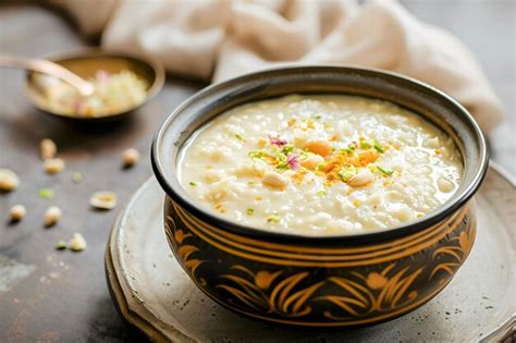 Traditional Indian Dessert Kheer Rice Pudding Premium Ai Generated Image