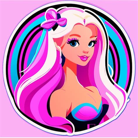 Premium Vector Barbie Sticker Vector Illustration