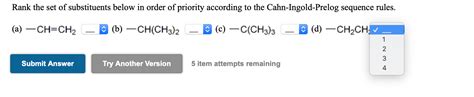 Solved Rank the set of substituents below in order of | Chegg.com