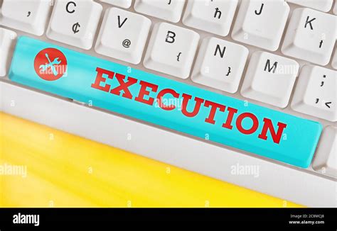Handwriting Text Execution Conceptual Photo The Carrying Out Or Putting Effect Of Plan Or