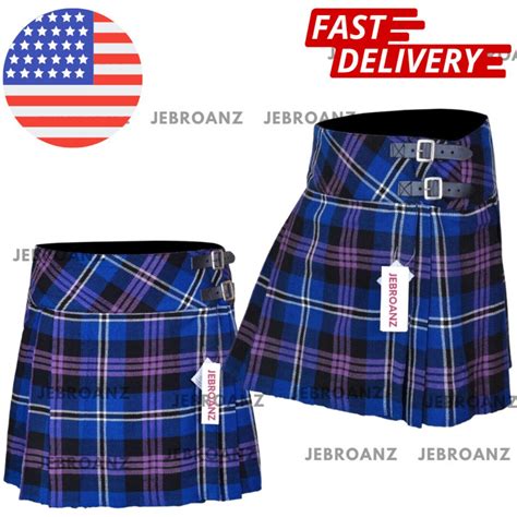 New Ladies Knee Length Kilt Skirt 20 Length Tartan Pleated Heritage Of