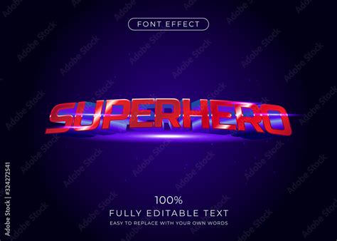 Superhero Text Effect 3d Editable Font Style Stock Vector Adobe Stock