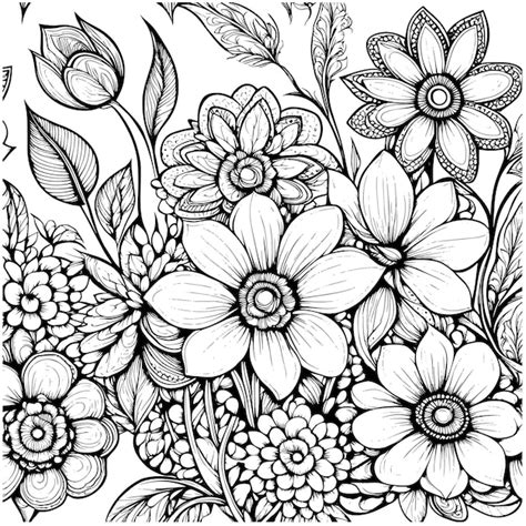 Premium Vector Free Vector Flower Coloring Page