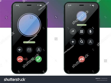 Phone Call Screen Set Interface Accept Stock Vector Royalty Free