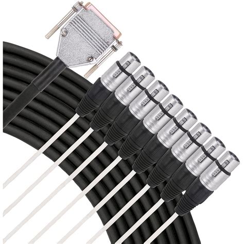 Livewire Advantage 8 Channel Snake D Sub To XLR Female 5 Ft Black