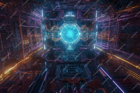 Premium Photo Futuristic Integrated Microchip Circuit Board Texture With Communication