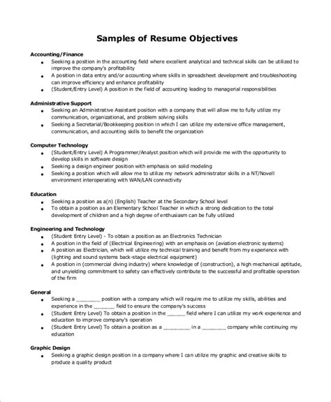 Free 9 Sample Entry Level Resume Templates In Ms Word Pdf