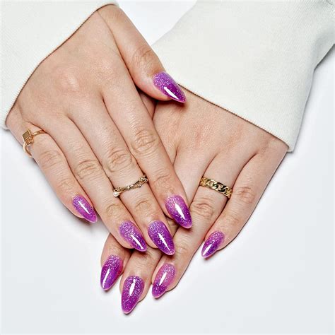 Purple Glitter Acrylic Nails