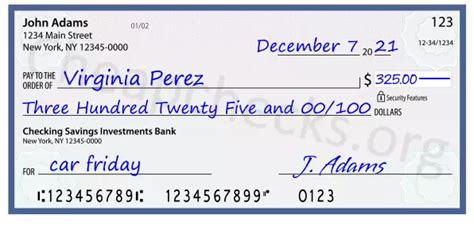 How To Write A Check For 325 Dollars Cheap Checks
