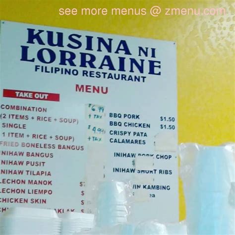 Online Menu Of Kusina Ni Lorraine Restaurant Las Vegas Nevada 89169