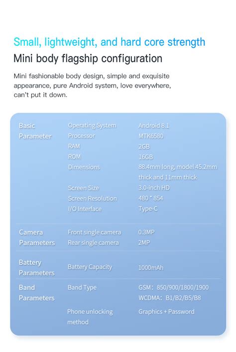 Xs15 Pro Series Mini Android8 1 Smart Phone 3 0 Inches2gb Ram 16gb Rom