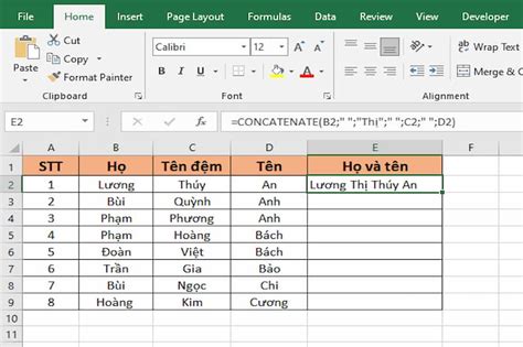 Cách Dùng Hàm Concatenate Trong Excel Có Ví Dụ Chi Tiết